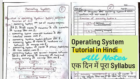 Operating System tutorial - YouTube