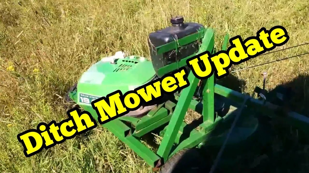 Homemade Ditch Mower Update! I put a winch on it. - YouTube