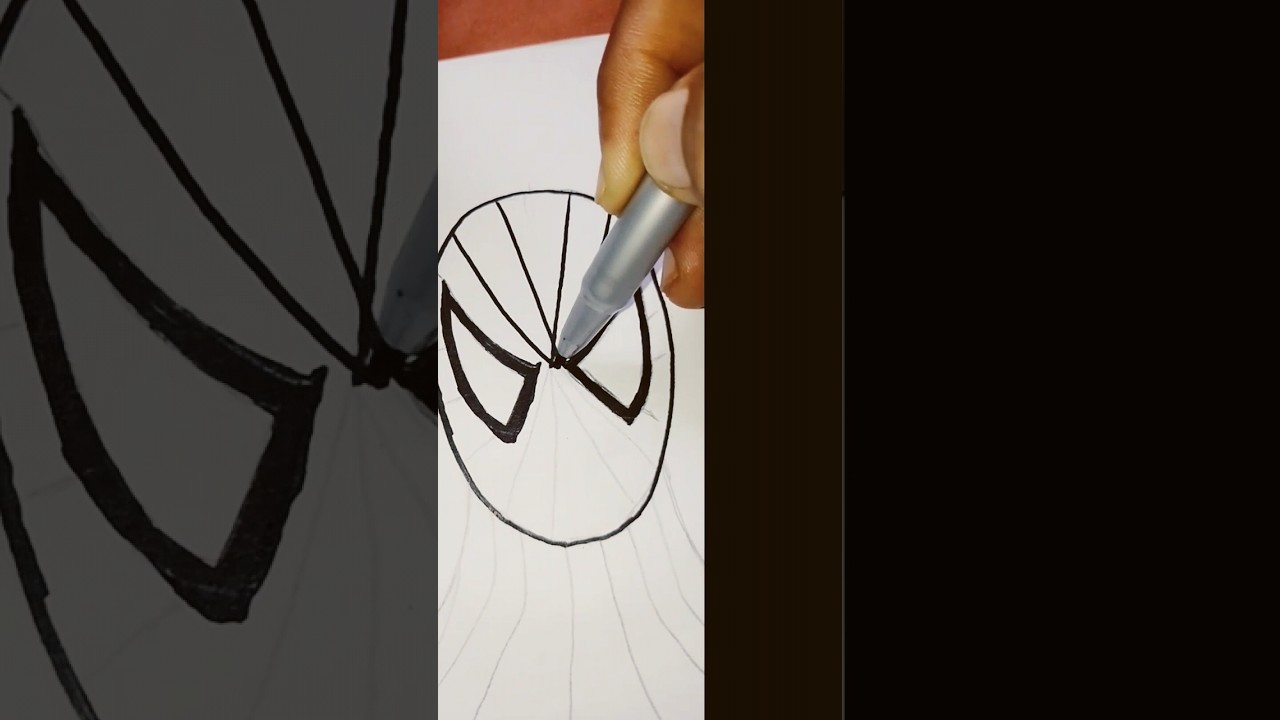 como desenhar o rosto do homem aranha simples fácil e rápido - YouTube