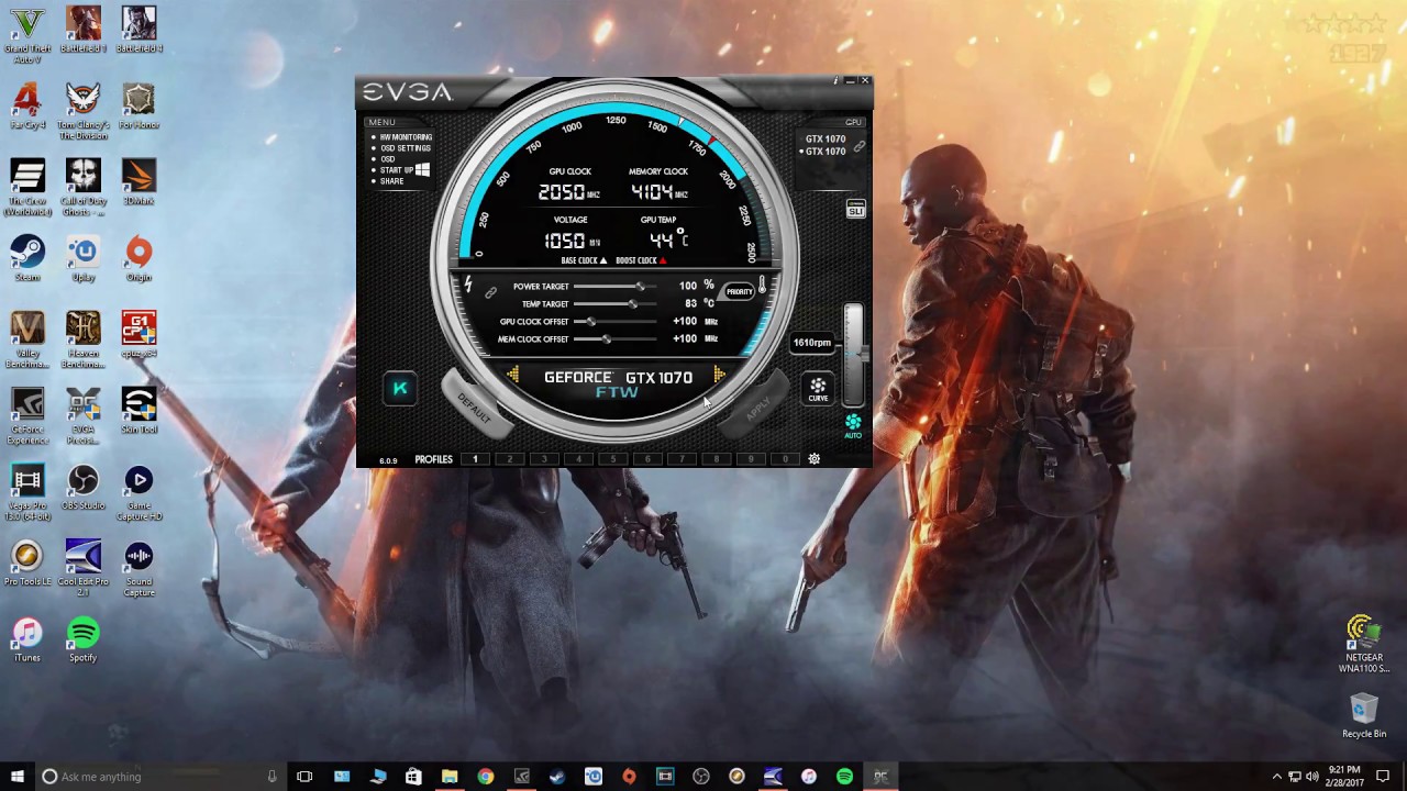 How To Over Clock GTX 1070 FTW, GTX 1080 FTW, and GTX Titan X - YouTube