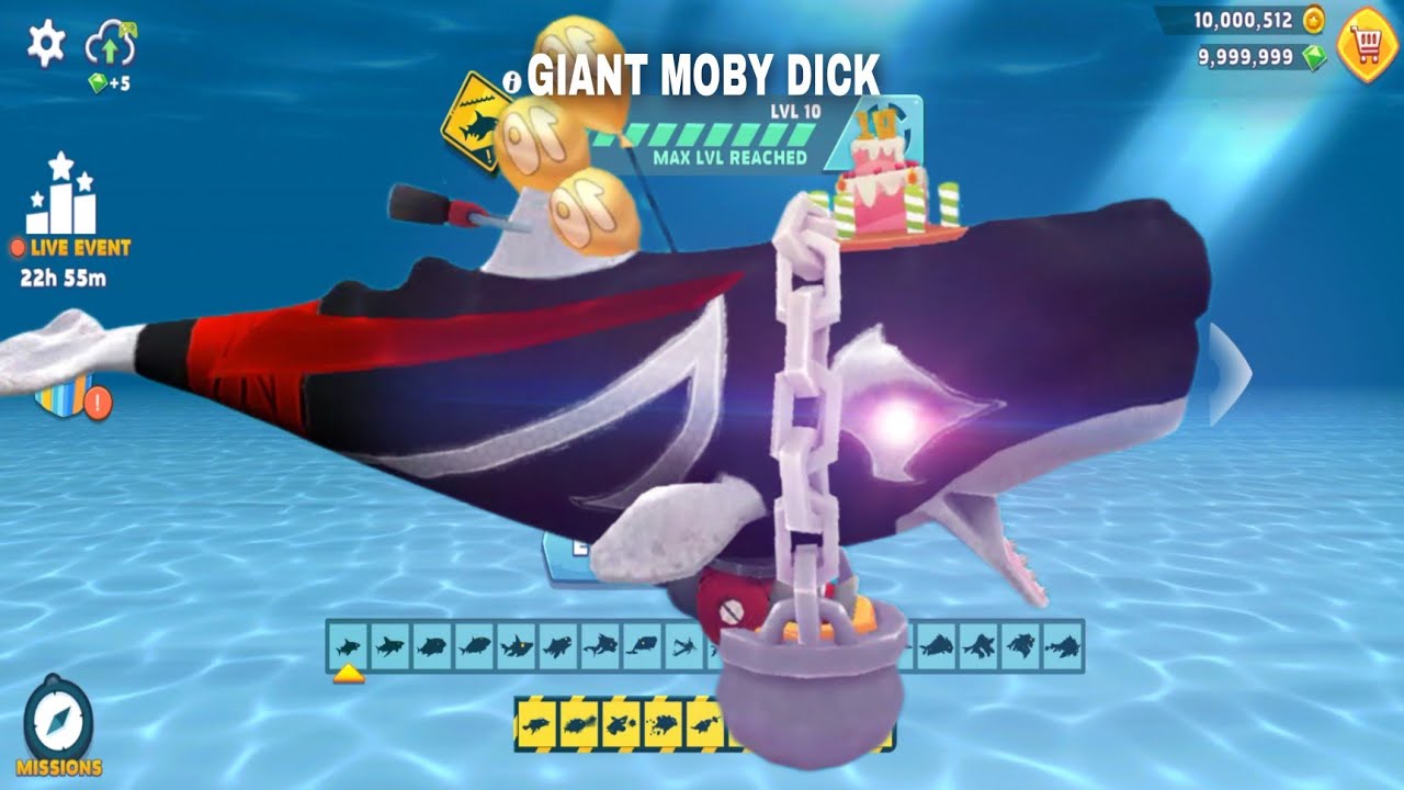 HUNGRY SHARK EVOLUTION BIGGER GIANT MOBY DICK HELL SKIN - HUNGRY SHARK ...