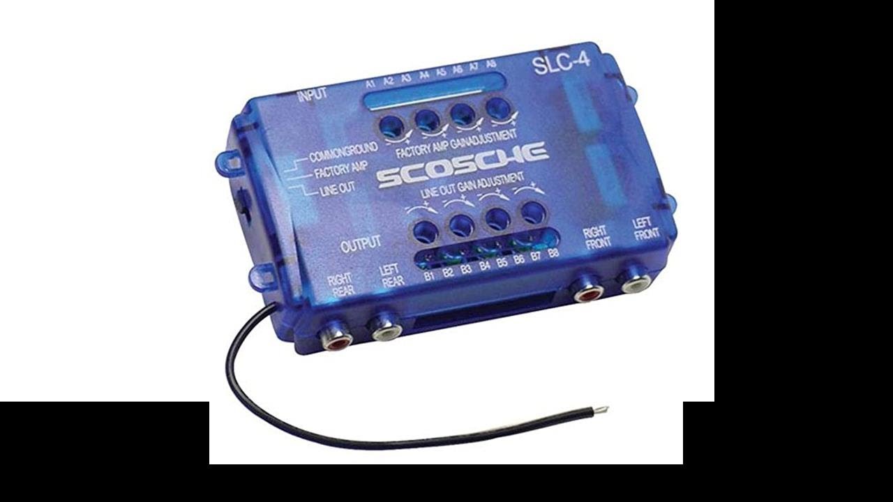 SCOSCHE SLC4 Car Stereo Speaker 4-Channel Audio Lineout Converter/OEM ...