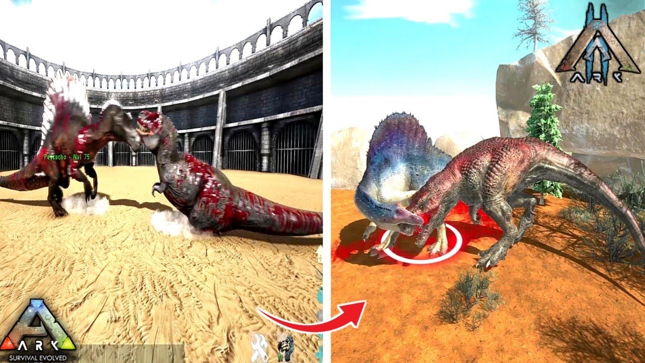 ARK 1 vs ARK 2 nuevas físicas de combate - YouTube