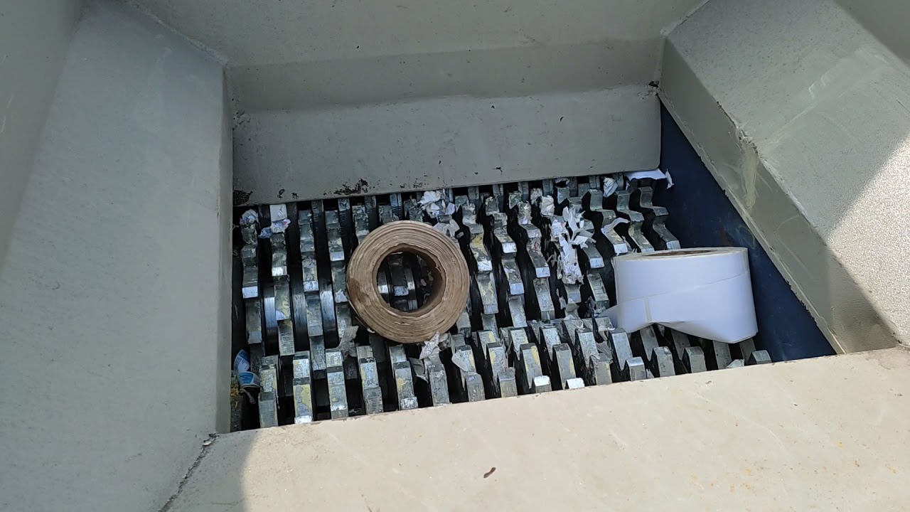 Sticker Label rolls shredding - YouTube