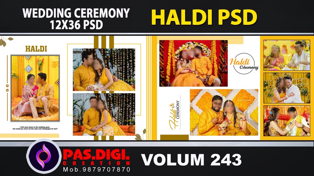 new wedding psd|VOL-243|Haldi Ceremony|#pasdigi | whatsapp 9879707870 # ...