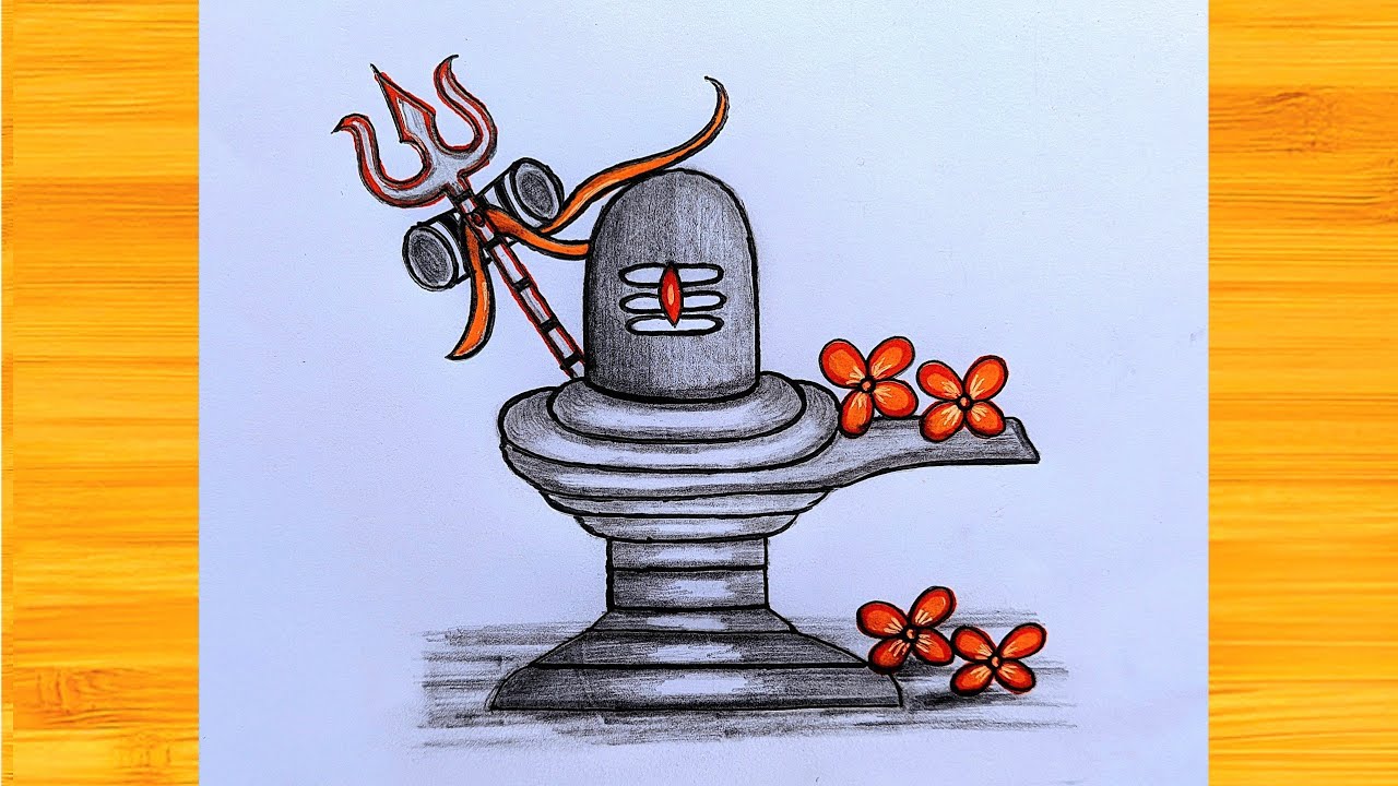 Shiva lingam pencil drawimg | Maha shivaratri drawings | shivling ...