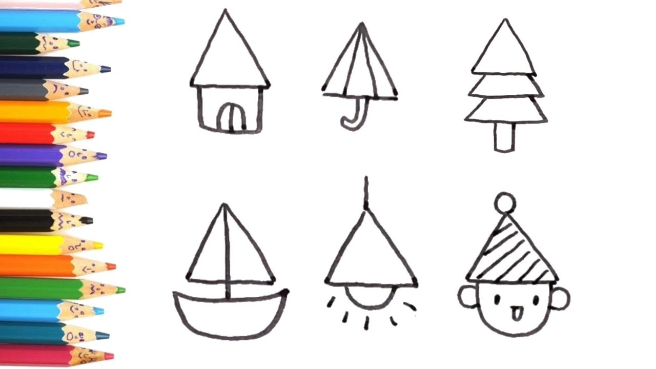 Drawing & coloring shapes, various creative shapes, drawing & coloring ...