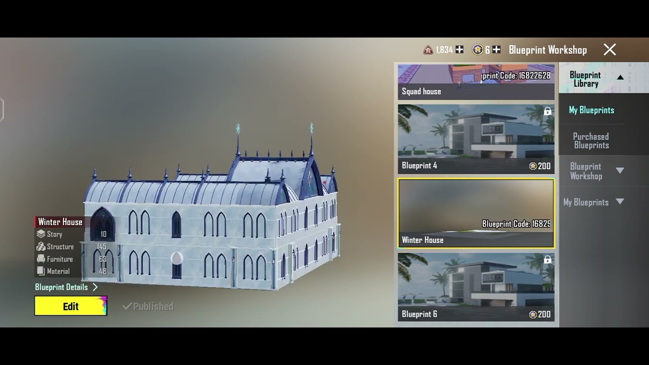 i build winter house in BGMI Home || Blueprint code || winter house ...