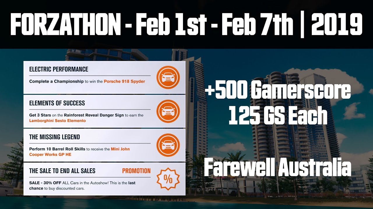 Forzathon - 500 Gamerscore + Final Event - Forza Horizon 3 - YouTube