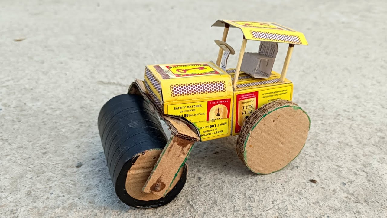 How To Make Matchbox Road Roller At Home | Machis Ka Road Roller | DK ...