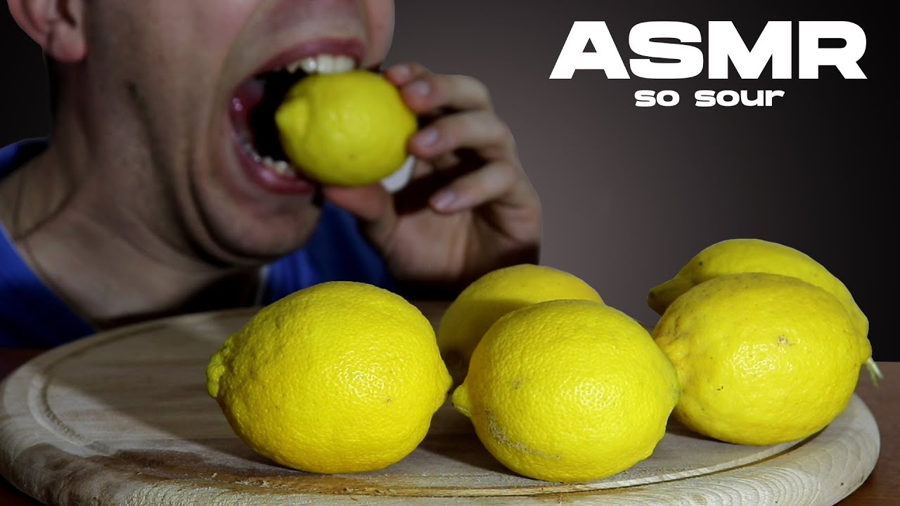 ASMR MUKBANG EATING LEMON (SO SO SOUR) & EATING SOUNDS (no talking ...