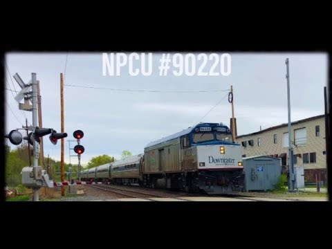 NPCU #90220 leads Amtrak #692 thru Cross Rd On National Train day - YouTube