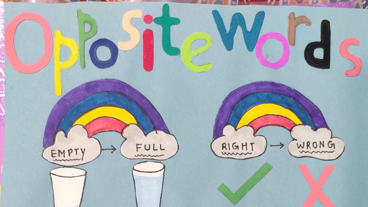 school project easy opposite in creative way #art #schoolproject #learn ...