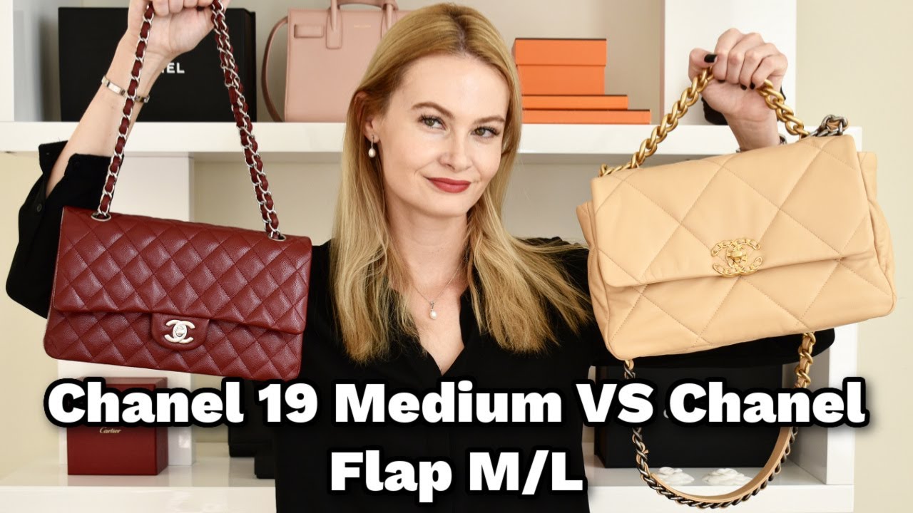 Chanel 19 Medium vs Chanel Flap M/L || Pros and Cons, What Fits ...