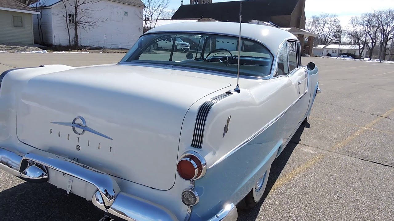 1955 Pontiac two door hardtop for sale at www coyoteclassics com - YouTube