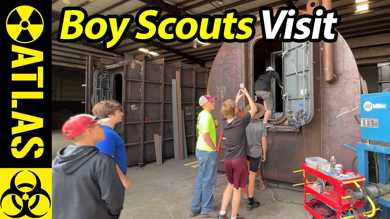 Boy Scouts Tour 6 BIG Atlas Bomb Shelters at the factory - YouTube