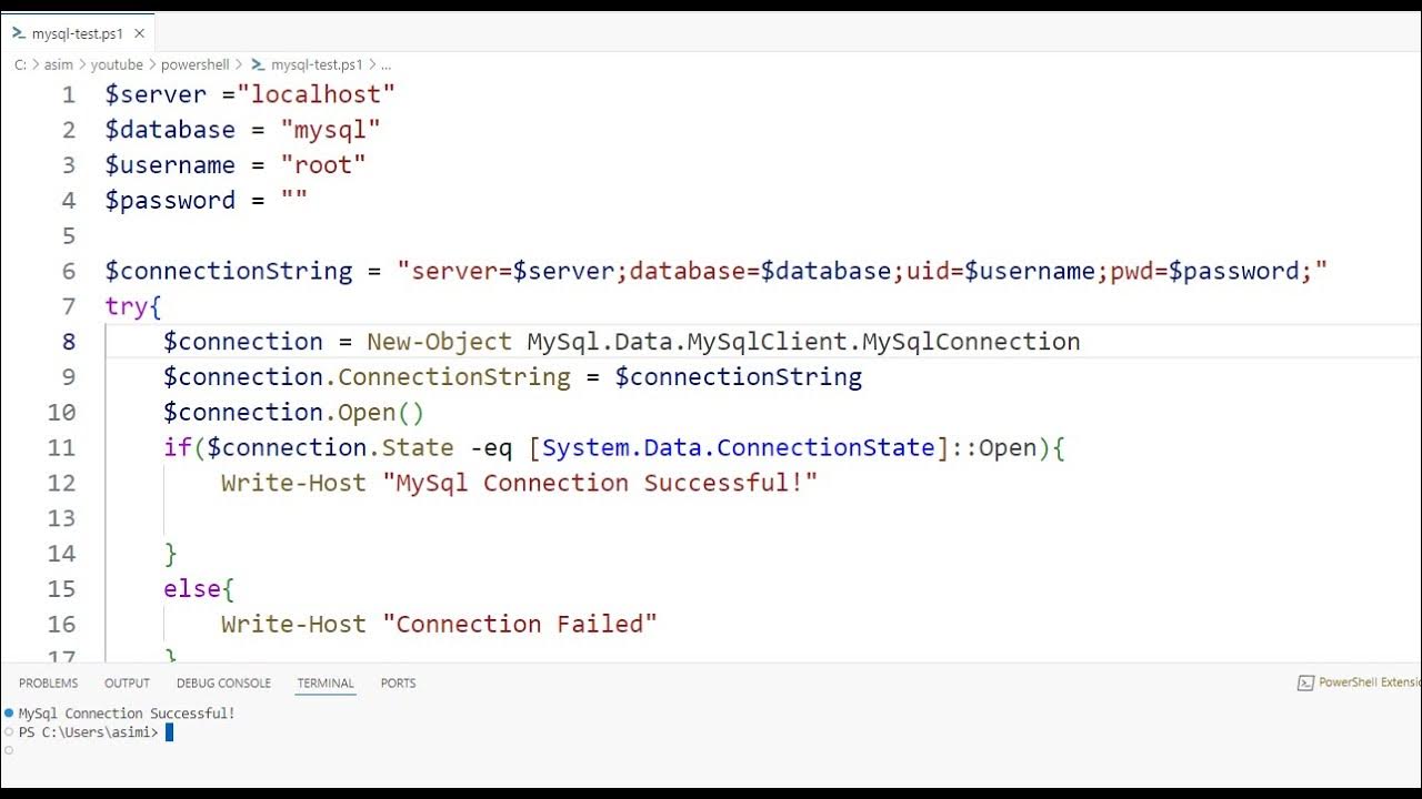 Connecting to MySQL with PowerShell - YouTube