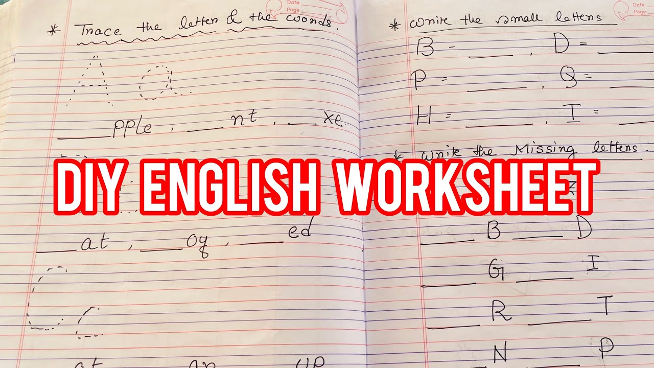DIY English worksheet for 4-5 years/// English worksheet idea for lkg ...