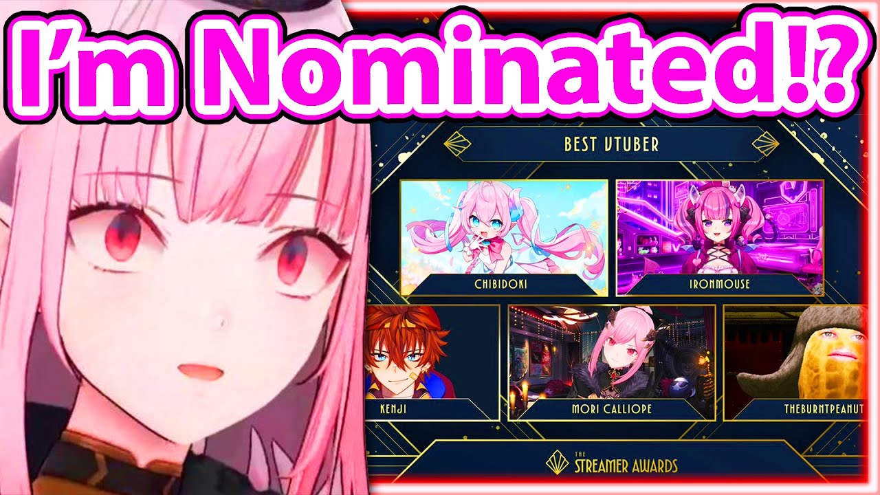 Calli Reacts to Getting Nominated as Best VTuber in The Streamer Awards ...