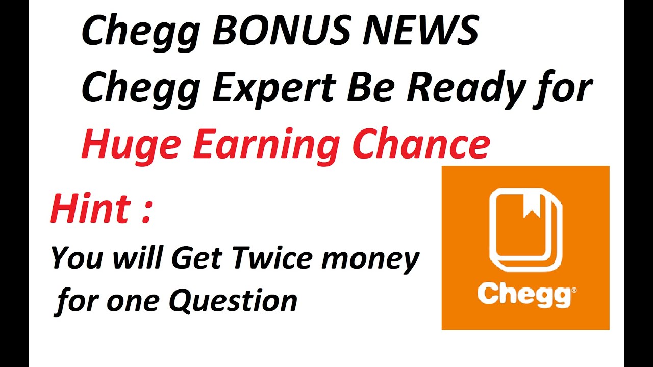 Chegg BONUS 😍😍 News for all chegg expert // #chegg #onlineearning # ...