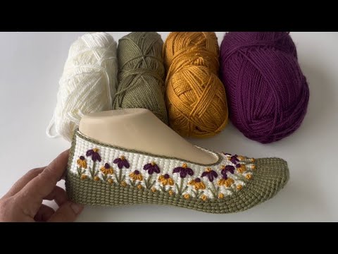 Yeni Başlayanlar İçin Kolay Nakışlı Tunus İşi Babet Patik Modelim ✅