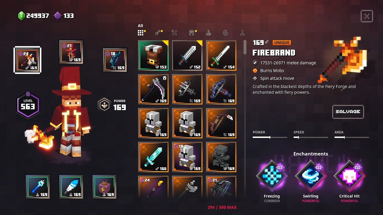 Minecraft Dungeons Fire and Ice Build Feat Ember Robe Firebrand Ice Wand and Shock Powder Apoc+ ...