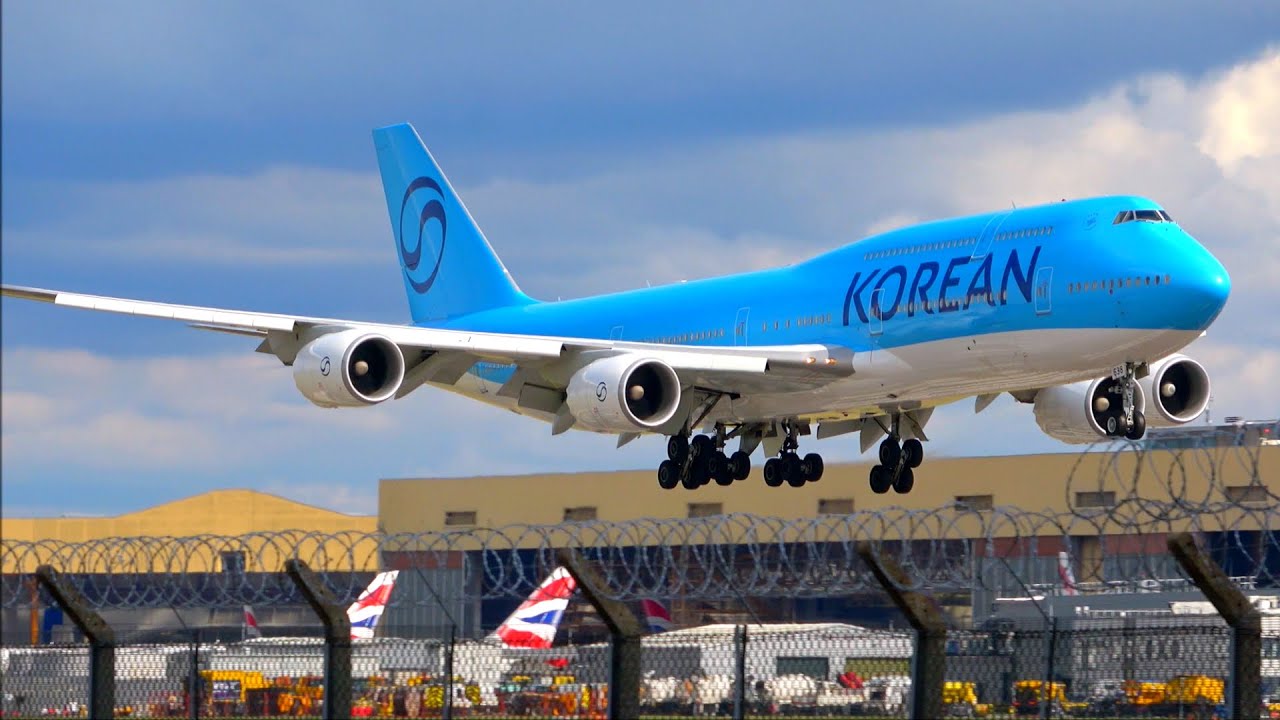 (New Livery) Korean Air Boeing 747-8I First Arrival at London Heathrow ...