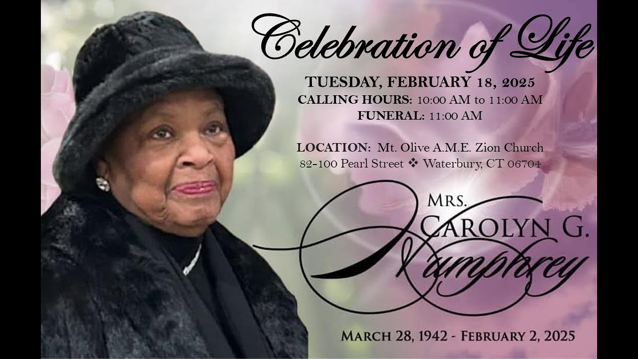 Celebration of Life for Carolyn Virginia Humphrey - YouTube
