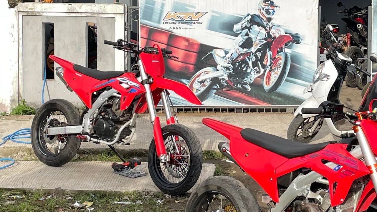 Test Drive CRF 450 Supermoto mesin verza - YouTube