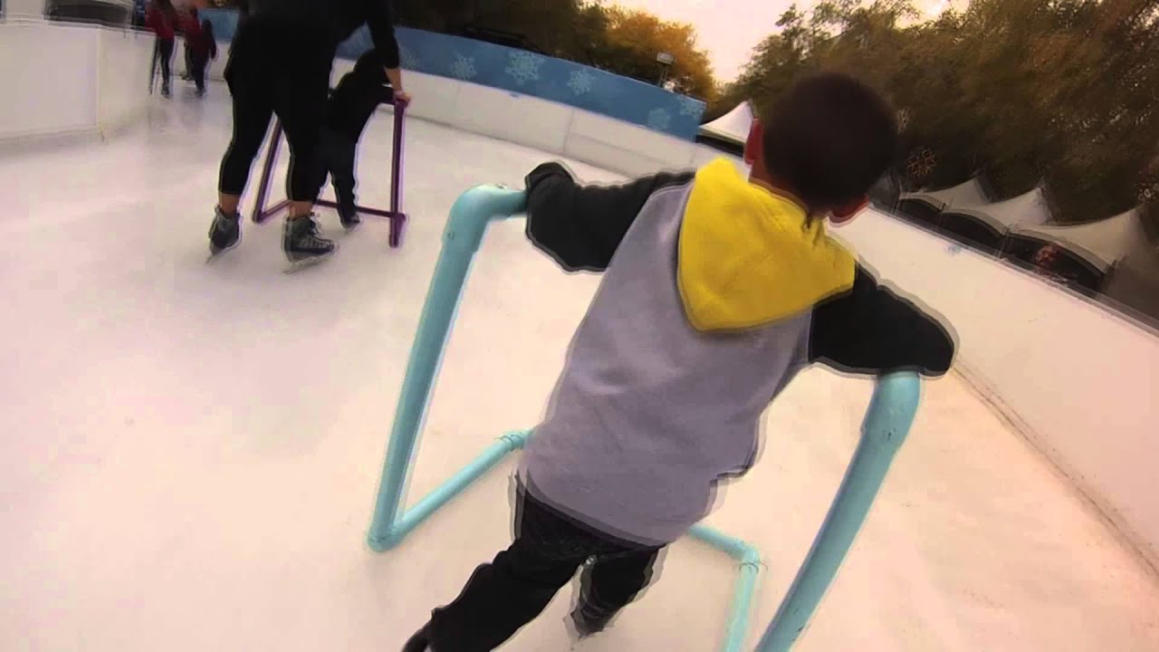 Fulton Mall Ice Rink Fresno CA (Nephew First Time) - YouTube