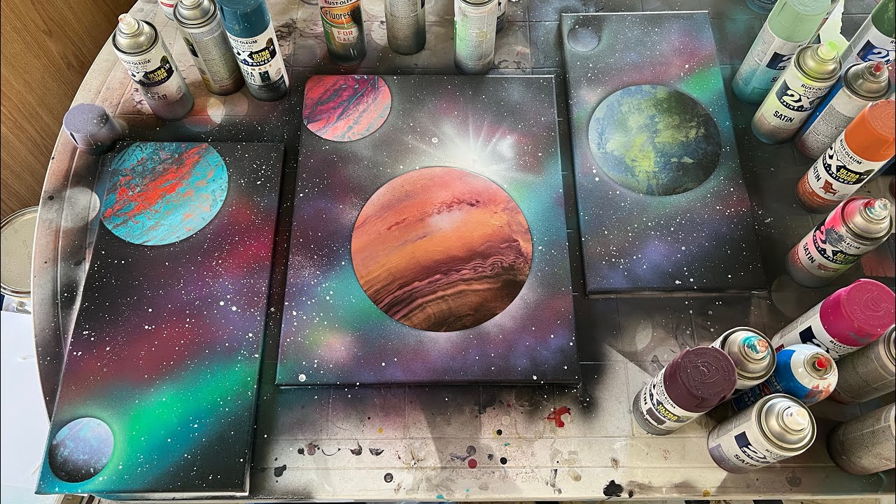 Learn with me! My first 3 panel painting - YouTube