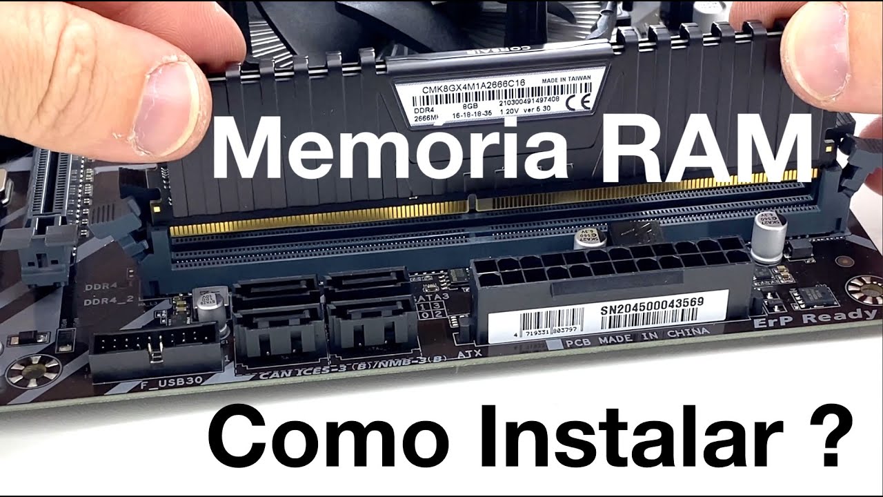 Como Instalar Memória RAM na Placa Mãe do Computador Pc Gamer em 1 ...