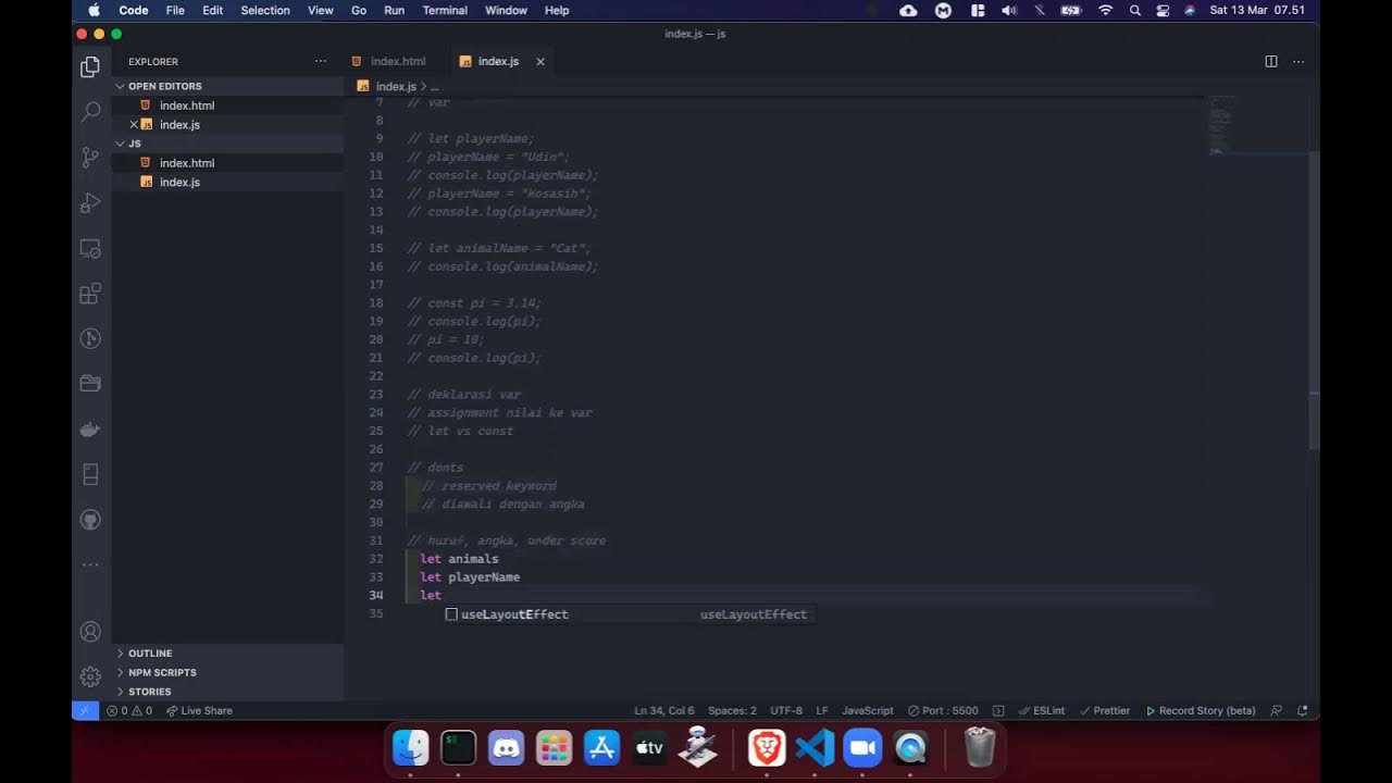 Javascript - #002 Deklarasi Variable - YouTube