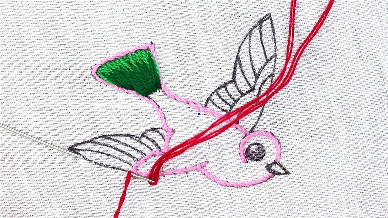 very simple and easy stitches for making a flying bird embroidery ...