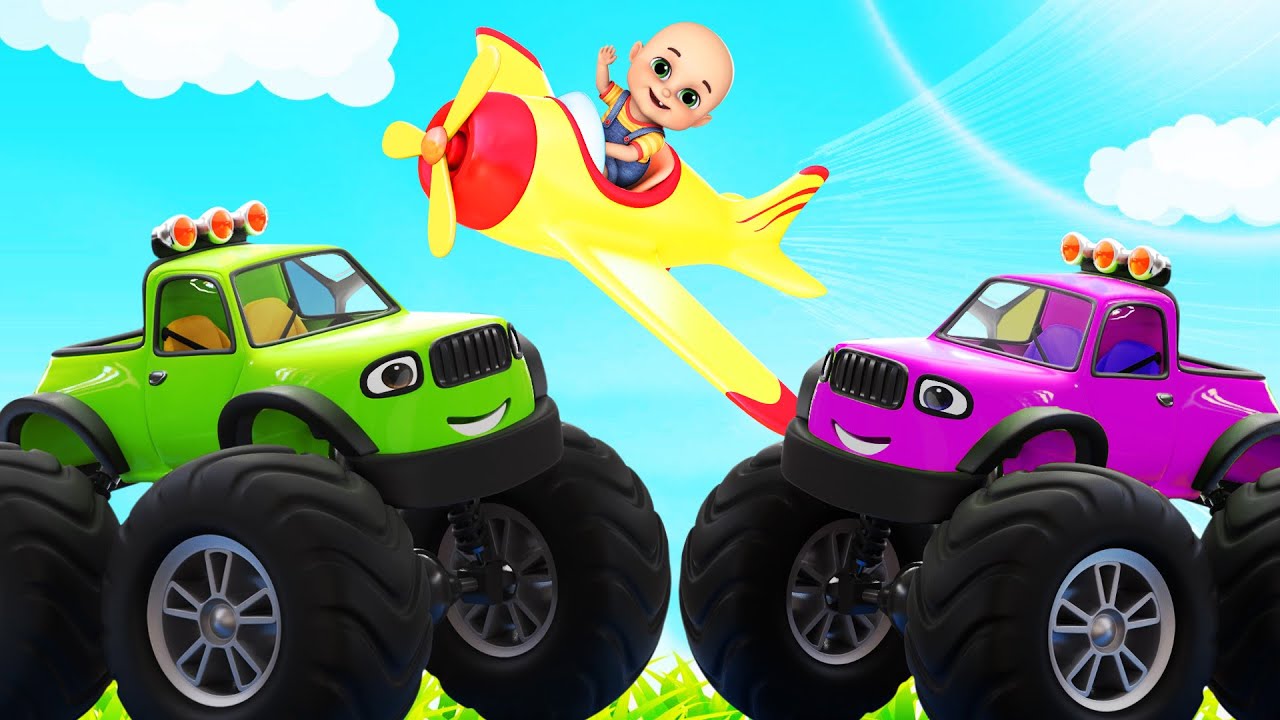 Super Flying Car | Monster Truck In The City | Kids Cartoon | Playwith ...