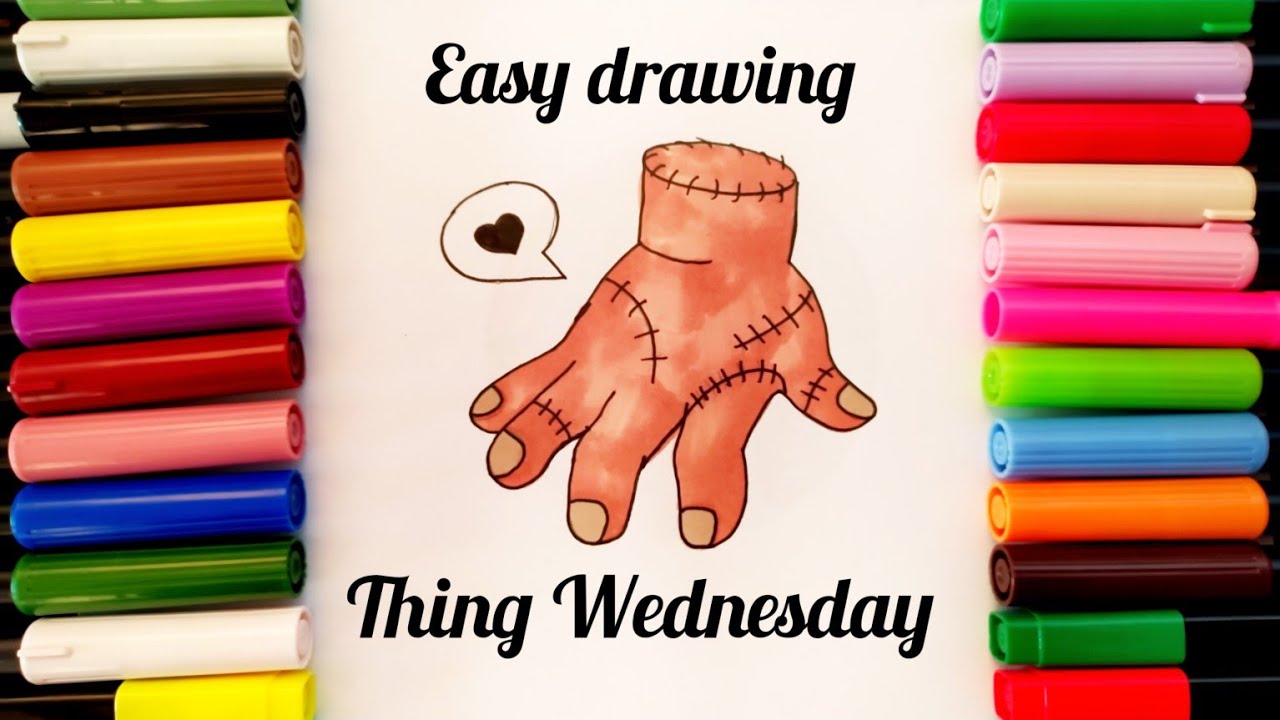 how to draw Thing Wednesday / Addams Family / Wednesday Netflix / Thing ...