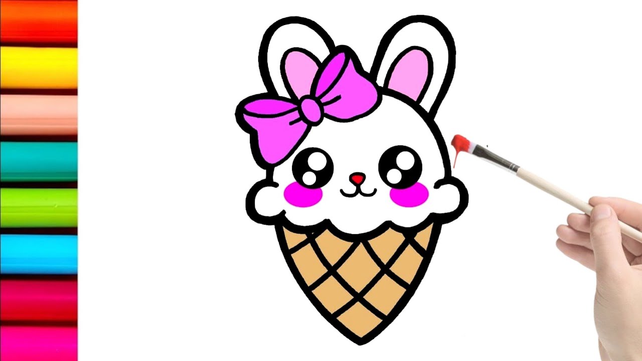 How to draw Hello kitty ice cream step by step - cute ice cream drawing ...