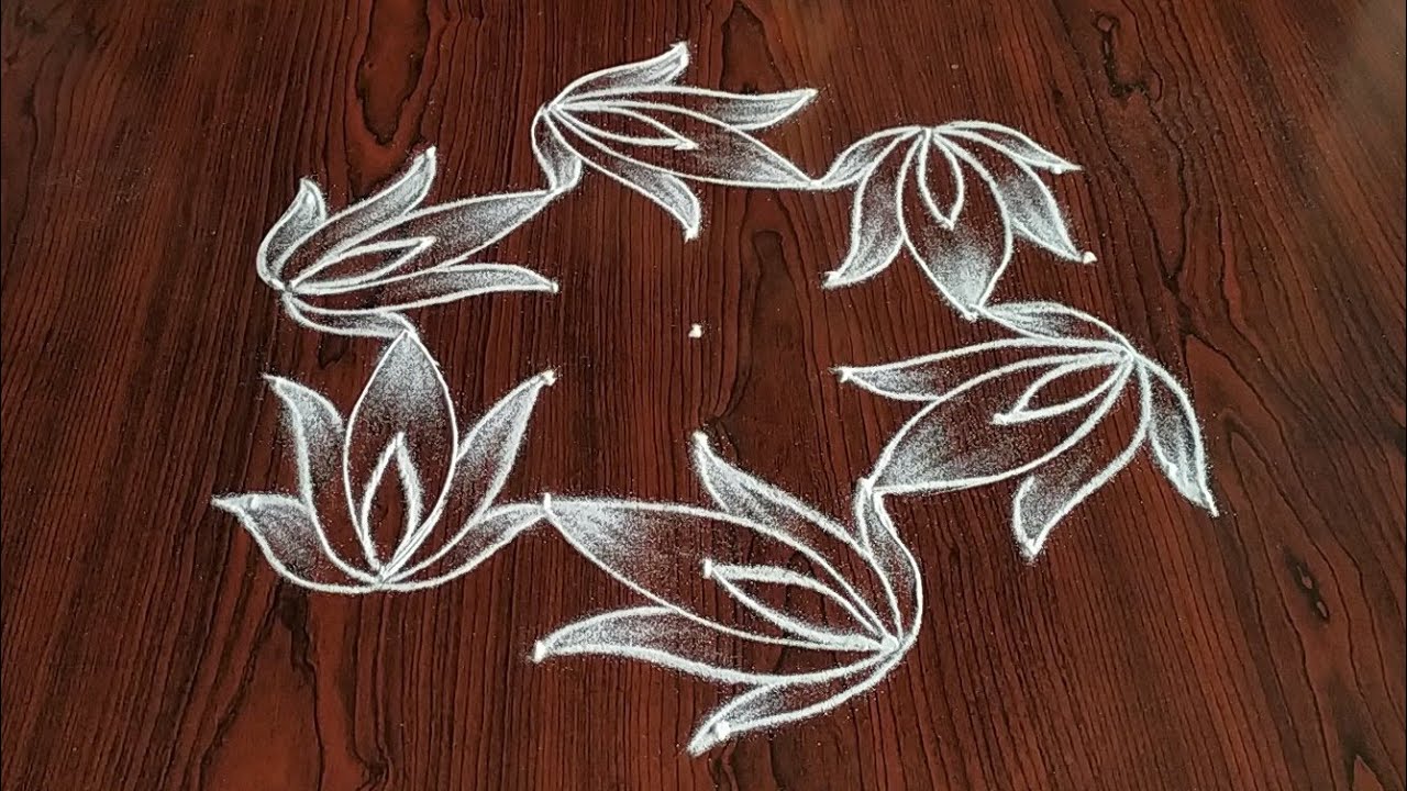 2 Beautiful Daily kolams 1. kolam (7×4) Dot's. 2. kolam (5×3) dot's ...