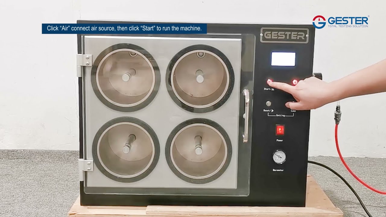 4 Test Chambers Random Tumble Pilling Tester GT-C19B - YouTube