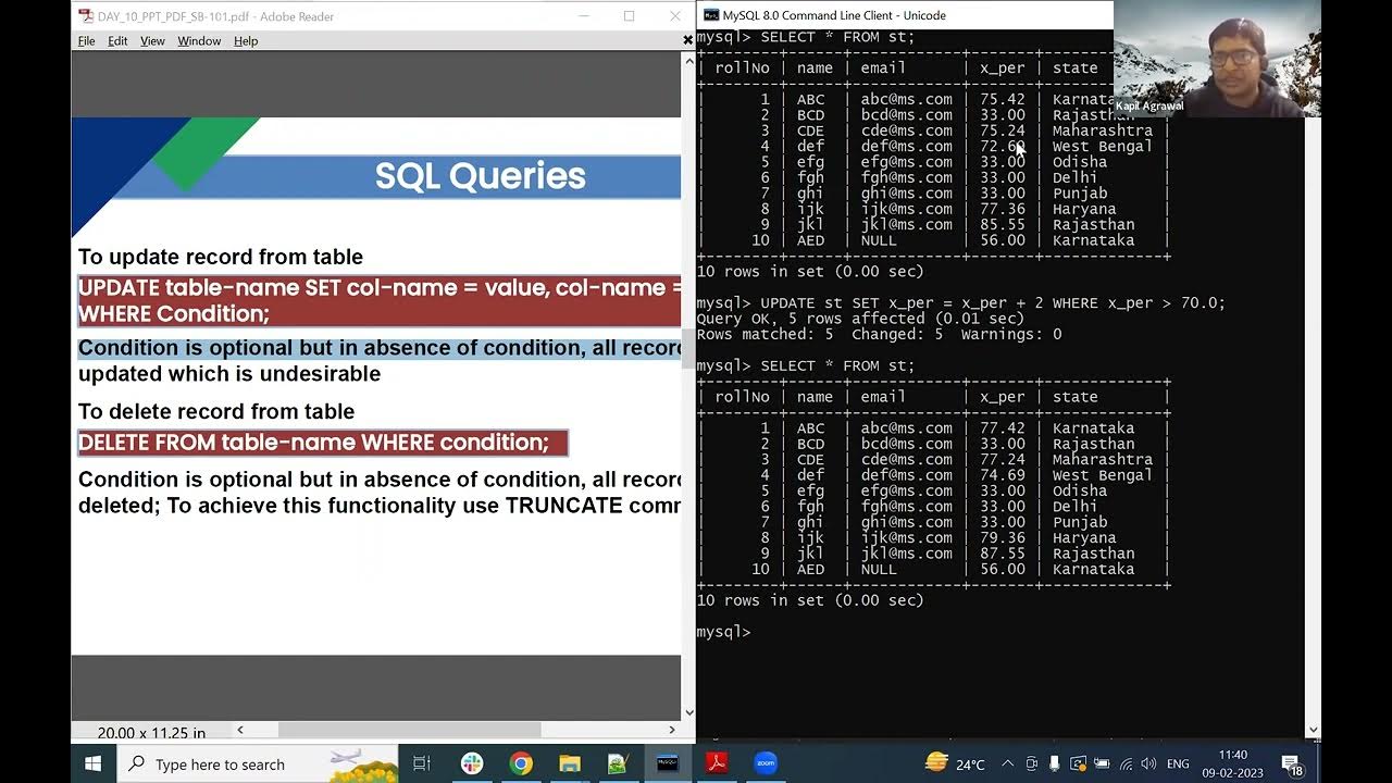 Sb101 Live Session Day 11 Sql Joins Subqueries Youtube