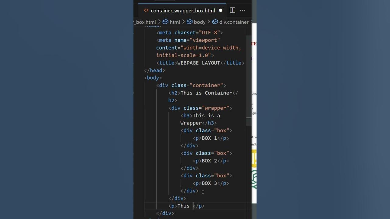 container wrapper & box - HTML CSS - YouTube