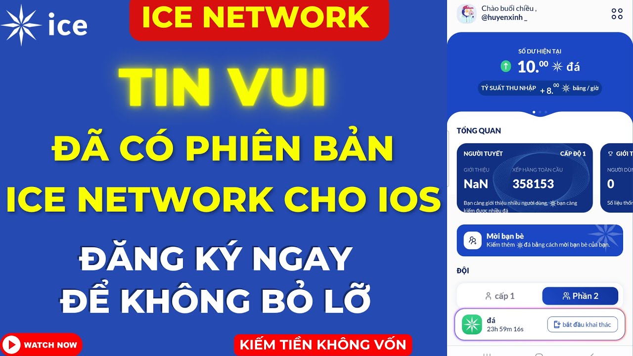 Ice Network Đã Có Phiên Bản Cho IOS - Đăng Ký Ngay Hôm Nay Để Nhận $ICE - YouTube