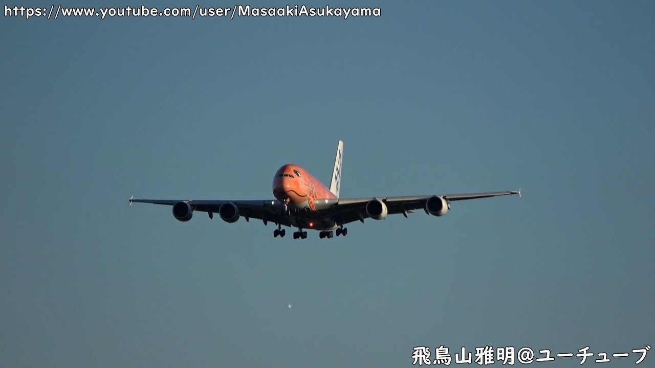 [Happy New Year 2024!!] ANA Airbus A380-800 JA383A landing @ Narita ...