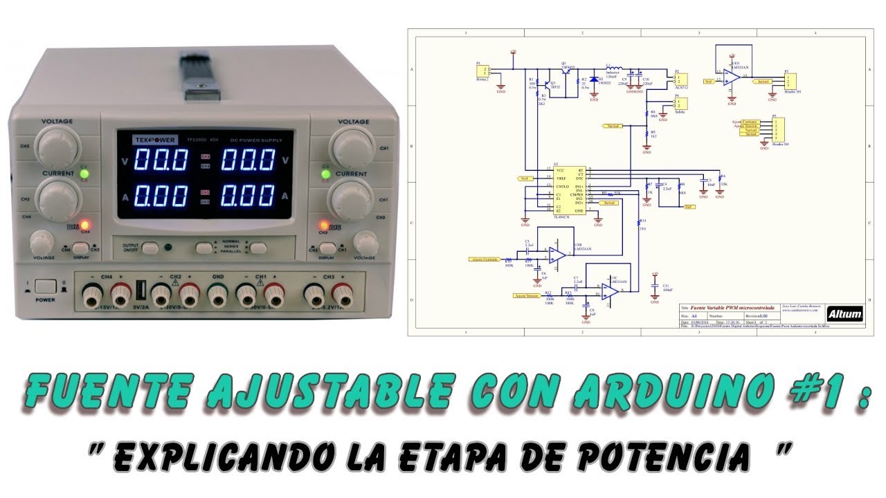 Fuente Ajustable con arduino #1 : Explicacion etapa de potencia. - YouTube