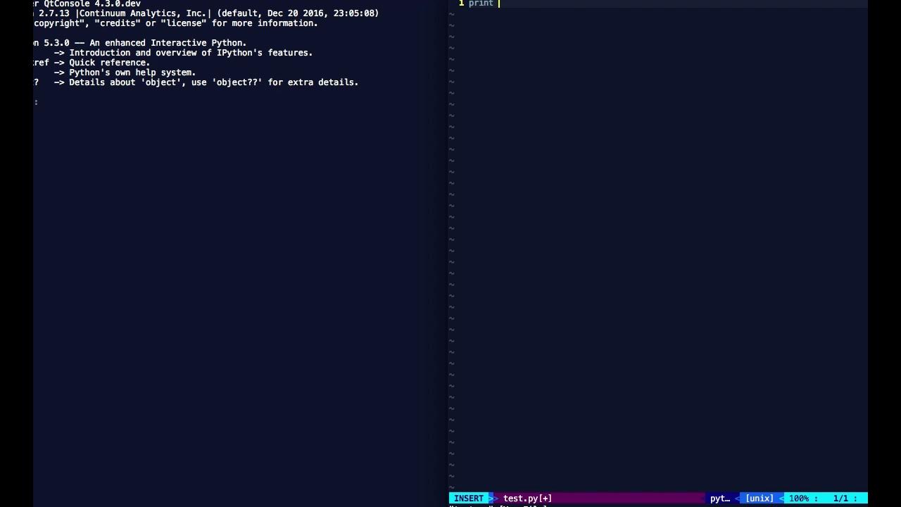 Demonstration of the Jupyter QtConsole + Vim integration - YouTube