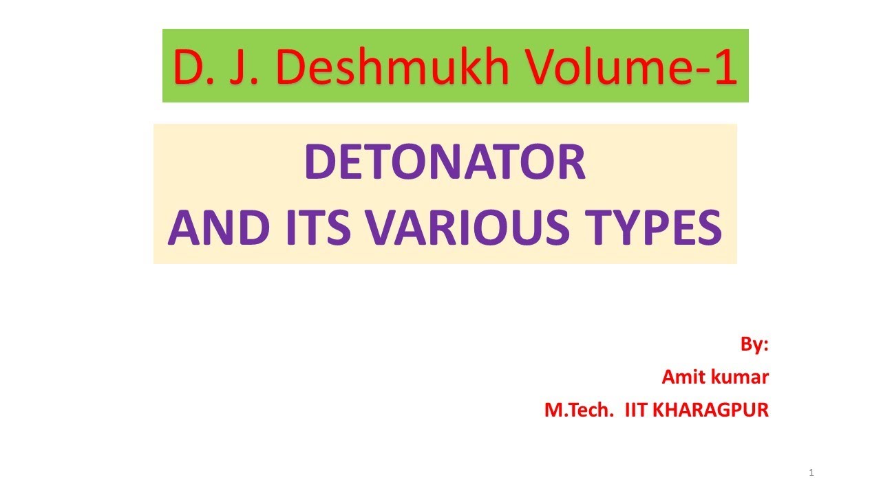 Detonator and its various types - YouTube