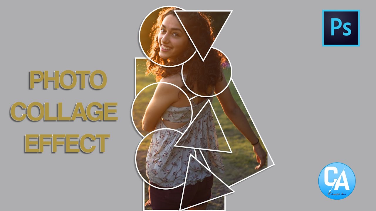 Photo collage effect in Photoshop 2020| Easy editing | Colourful arts ...