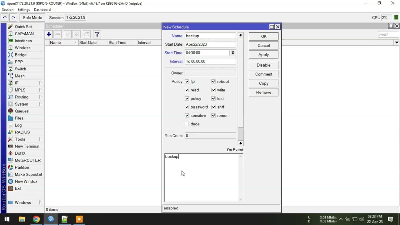 Automatic system backup, partial backup, logs backup and send to email on mikrotik - YouTube