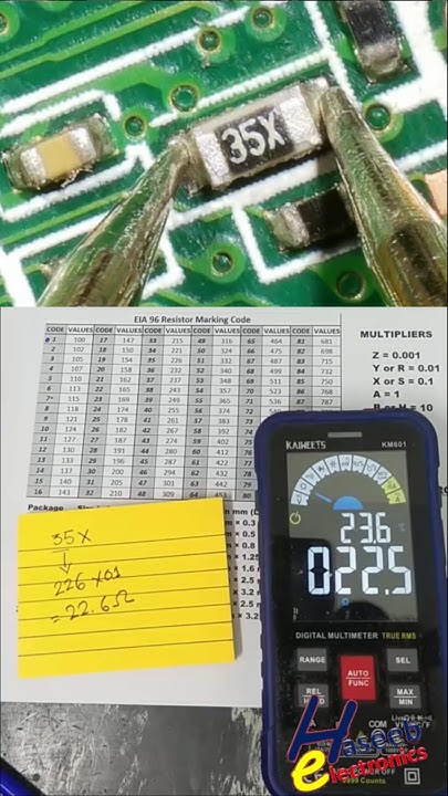How to Decode E96 SMD Resistor Marking Code | SMD Identification by Haseeb Electronics #shorts ...
