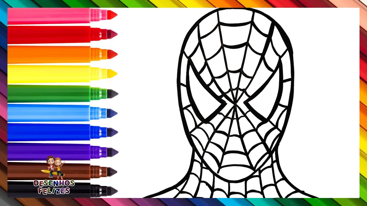 Desenhar e Colorir Homem Aranha 🕷️🕸️🦸‍♂️🌈 Desenhos para Crianças - YouTube